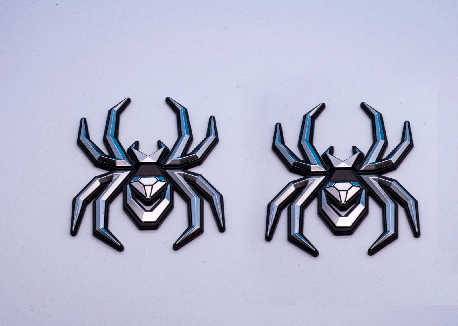 2 X Silver Black Spider Emblem Fit F-150 Silverado Sierra RAM Black ...
