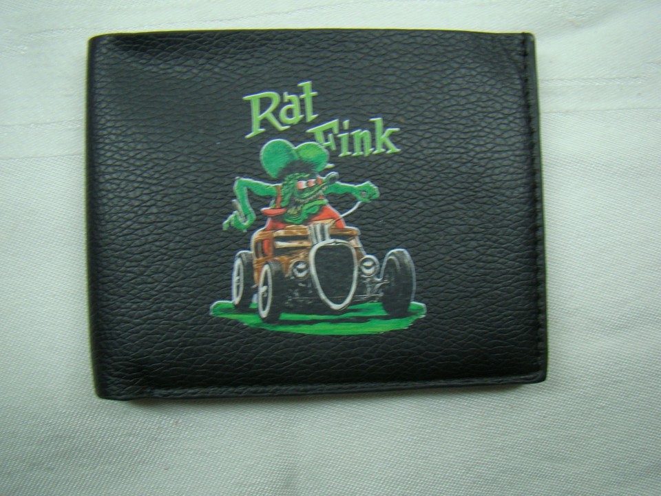 Rat Fink driving hot rod wallet blk wallet leather wallet big daddy ...