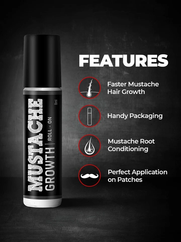 Beardo Mustache Growth Roll on promote growth & provide shines for ...