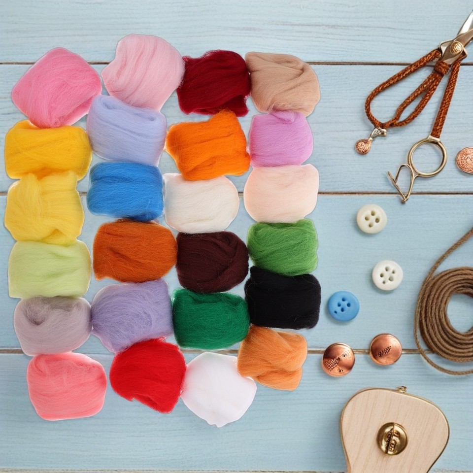 Assorted Color Wool Roving for Needle Felting Soft Wool Supplies | eBay ...