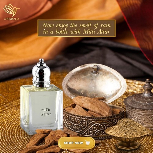 Aromazeia Mitti Attar Perfume The Scent Of Rain - Petrichor (10ml) 100% ...