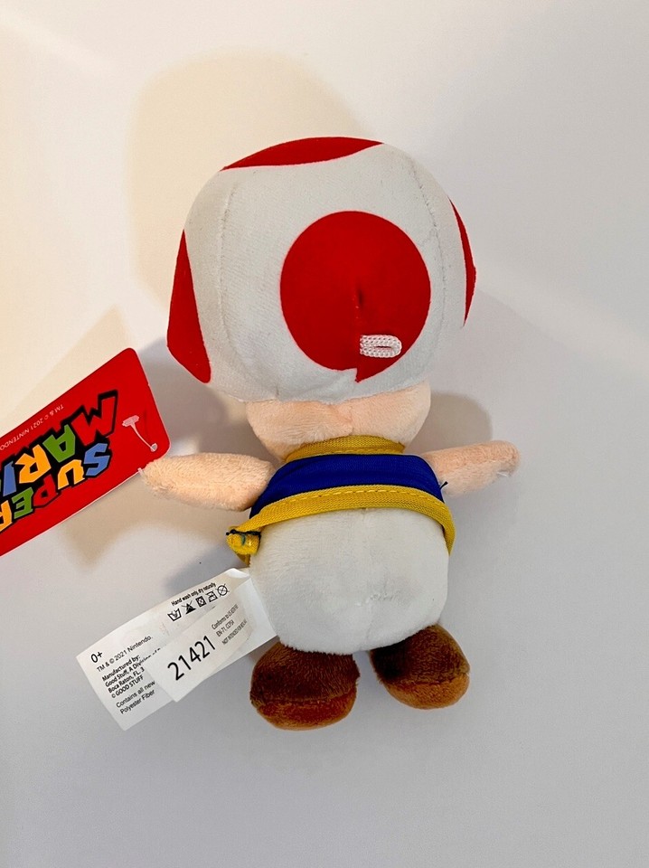 NWT TOAD Super Mario Plush Official Licensed 7” Mushroom Toad Toy ...