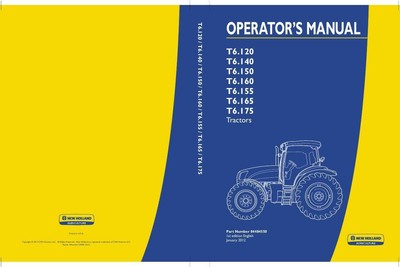 New Holland T6.160, T6.165, T6.175 Dual Command Tractor Operators ...