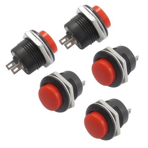 5 x Momentary SPST NO Red Round Cap Push Button Switch, AC 6 Amp/125V, 3 Amp/250 | eBay