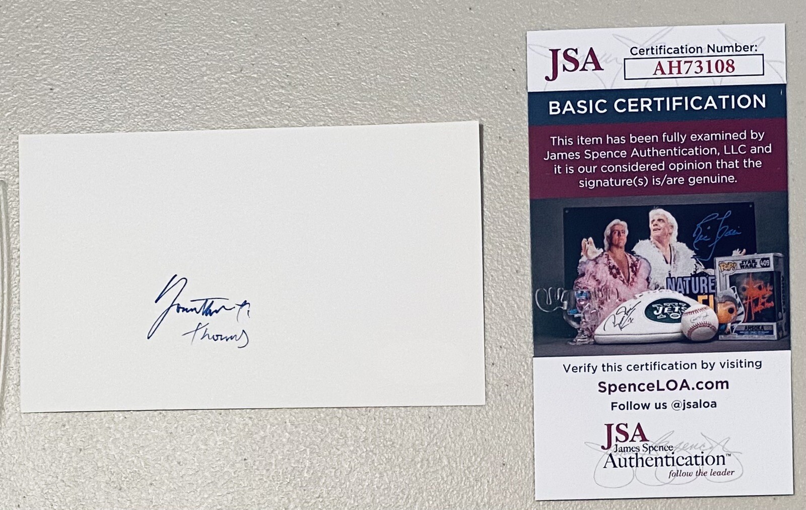 Jonathan Taylor Thomas Signed Autographed 3x5 Card JSA Cert Home ...