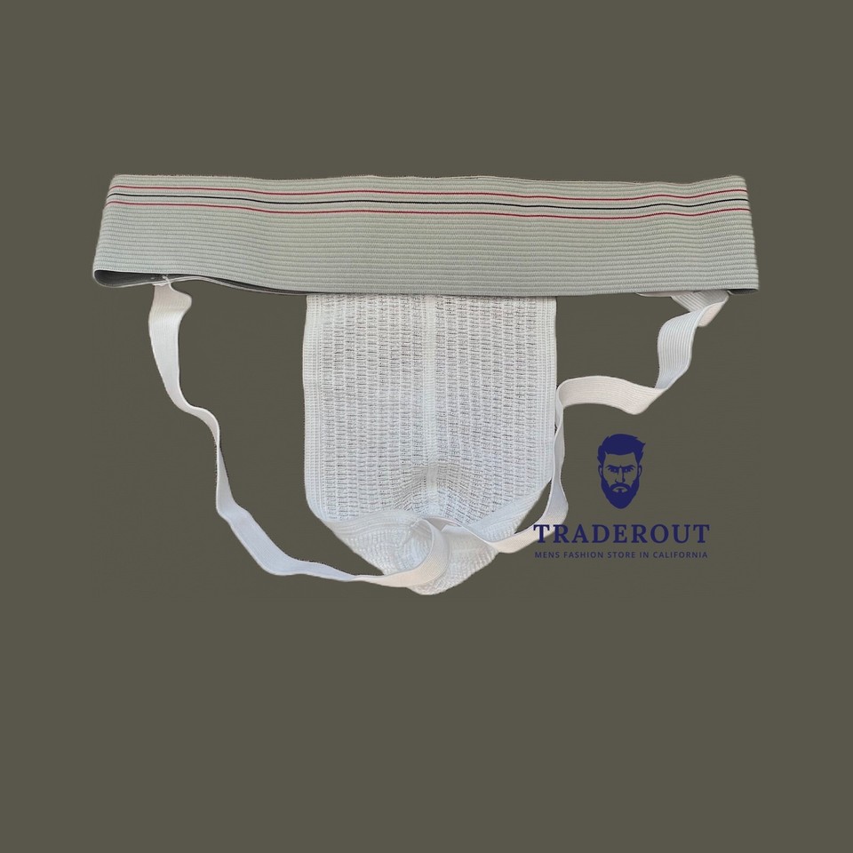 SafeTgard Men white athletic supporter jock strap jockstraps size M L ...