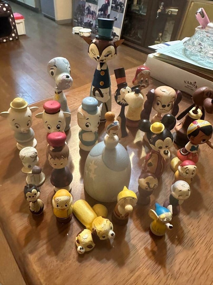 Vintage Wooden Disney Character Figurines - Rare 22-Piece Set | eBay