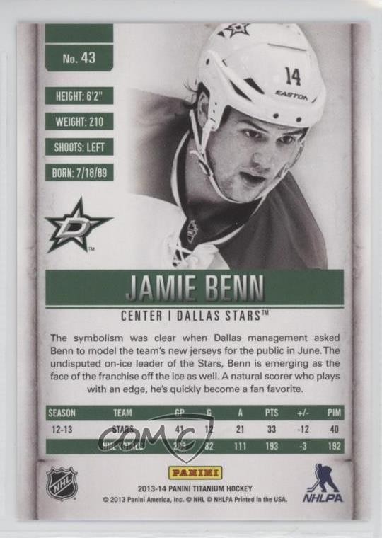 2013-14 Panini Titanium Retail Red /199 Jamie Benn #43 | eBay