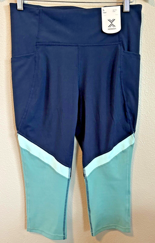 NWT Xersion Women's Size L High Rise Fitted Capri Anti Odor Pockets Athletic | eBay