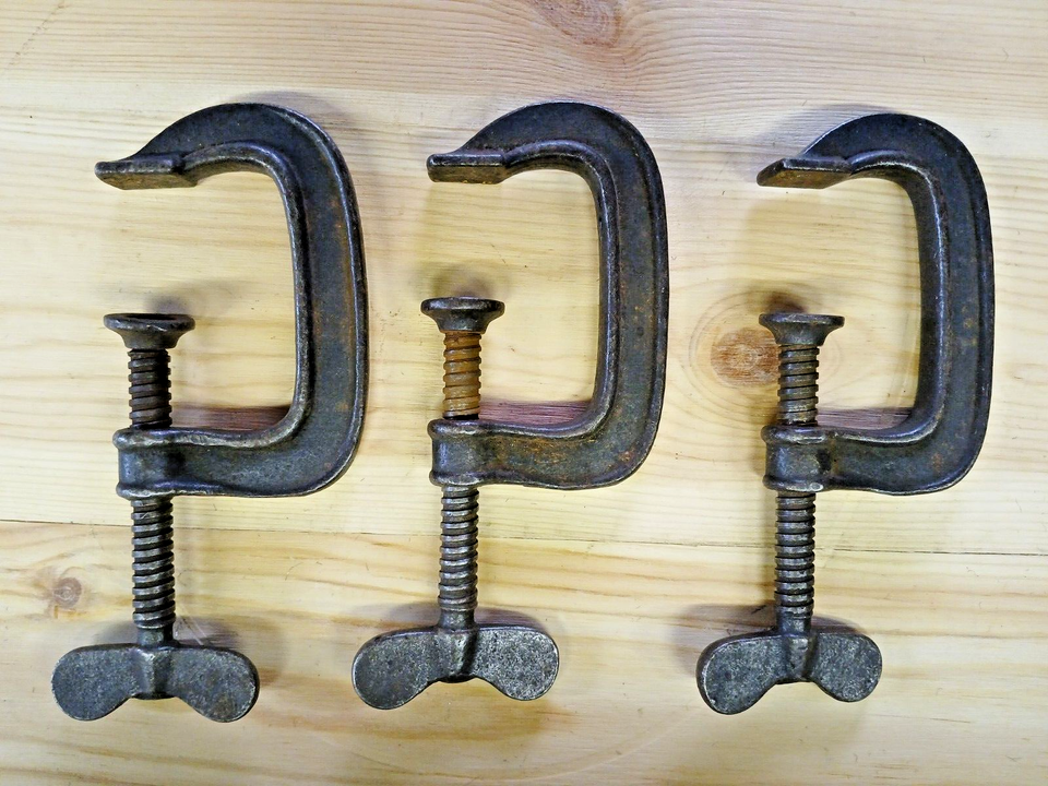 Antique P&L 2 inch Bat Wing C Clamps - Set Of 3 | eBay