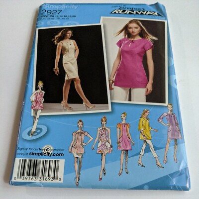 2008 SIMPLICITY 2927 Project Runway Misses' Dress Tunic Sleeve ...