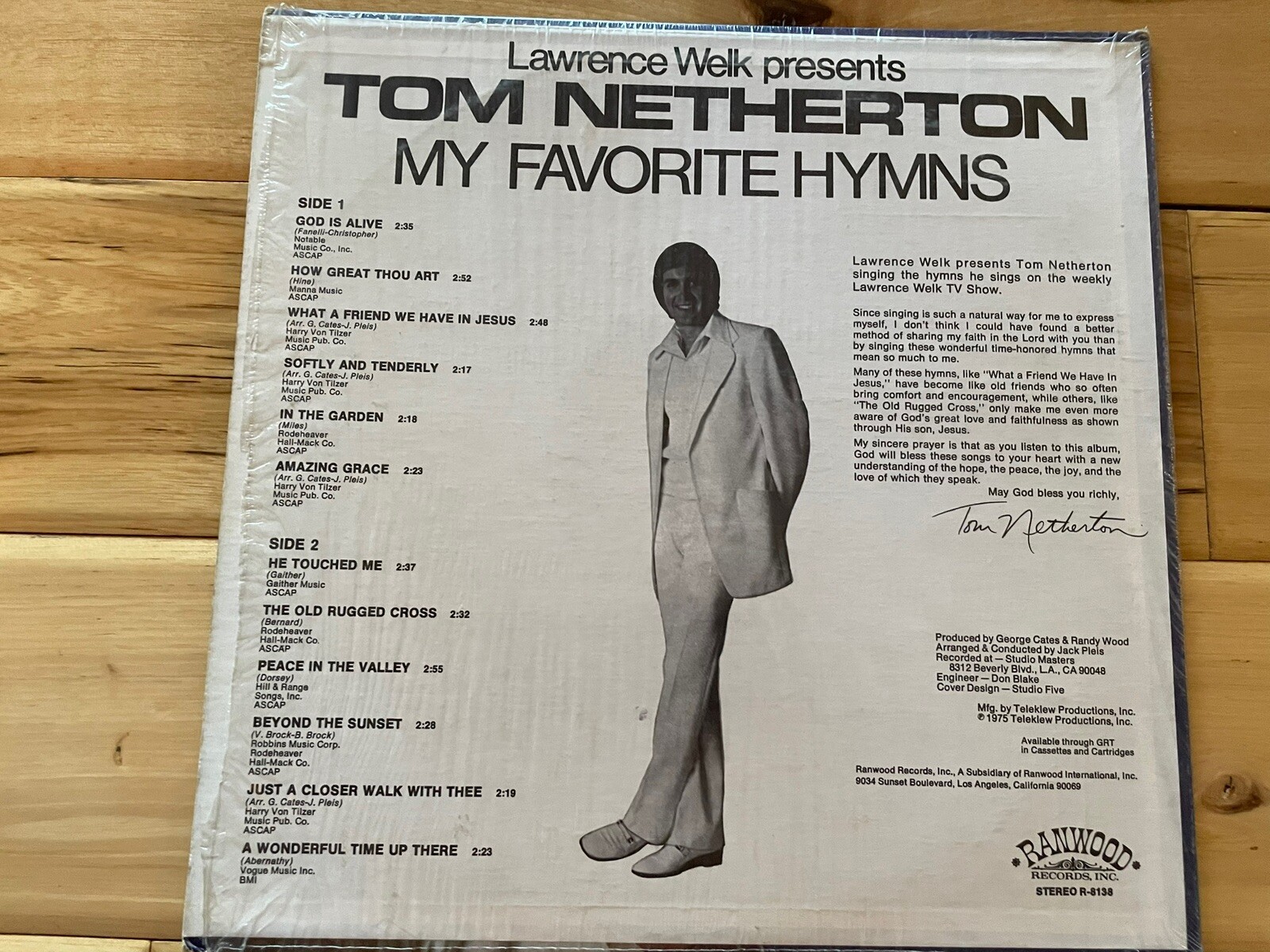 Tom Netherton My Favorite Hymns Christian Music LP Album 12" Vinyl ...