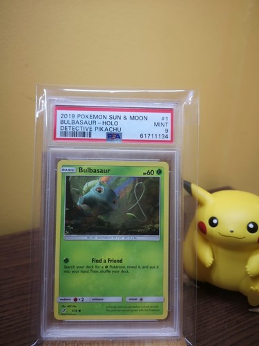 Pokemon TCG 2019 S & M BULBASAUR - HOLO DETECTIVE PIKACHU 1/18 PSA 9 | eBay