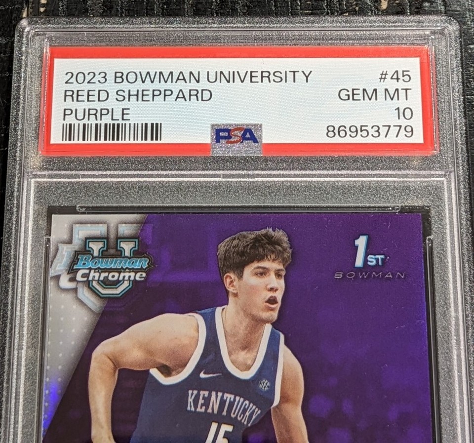 2023 Bowman U Chrome Reed Sheppard 1st PSA 10 GEM MINT POP-1 Purple ...