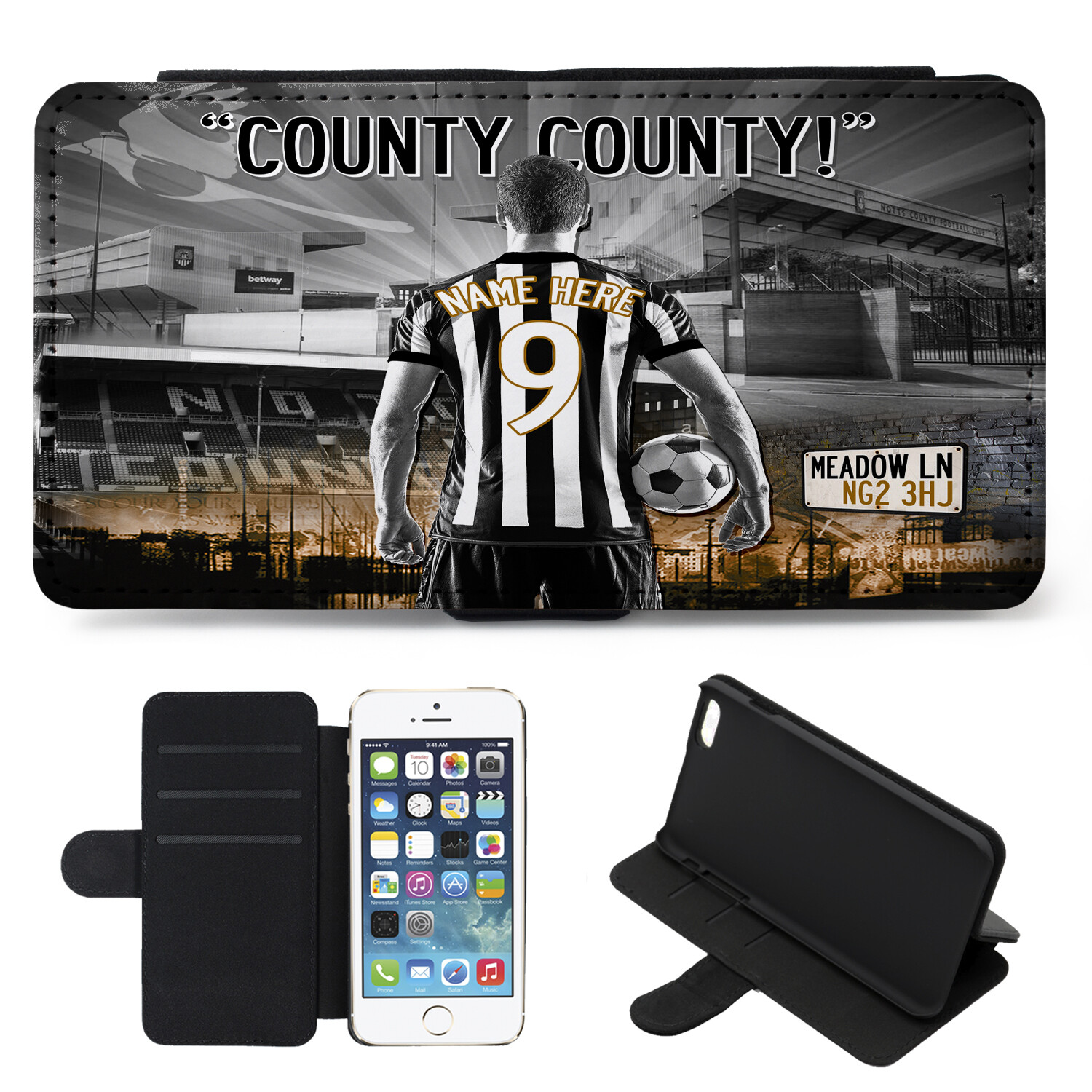 Personalised Notts County Phone Case Football Flip Phone Cover Mens ...