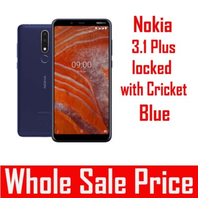 NOKIA 3.1 PLUS TA1124 32GB LOCKED WITH CRICKET BRAND NEW BLUE COLOR | eBay