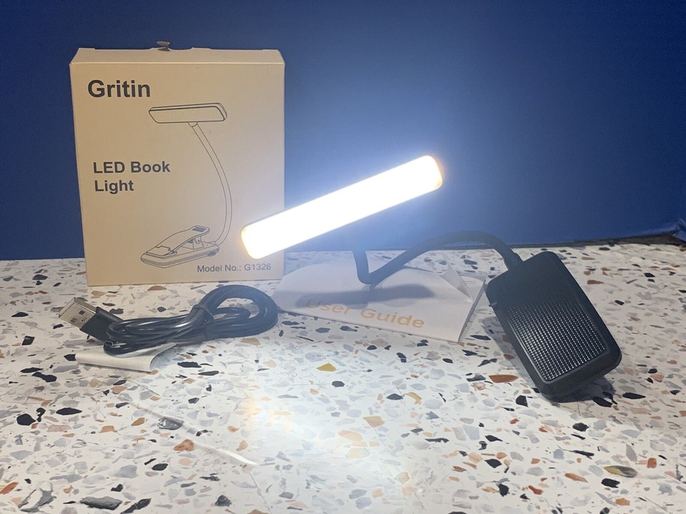 Gritin 19 LED-C Rechargeable Black Clip On Book Light | eBay