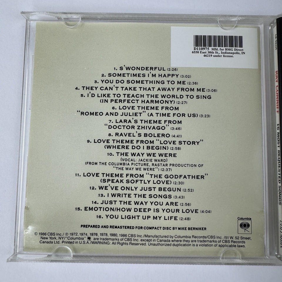 16 Most Requested Songs By RAY CONNIFF Audio CD 1986 Sony Music ...