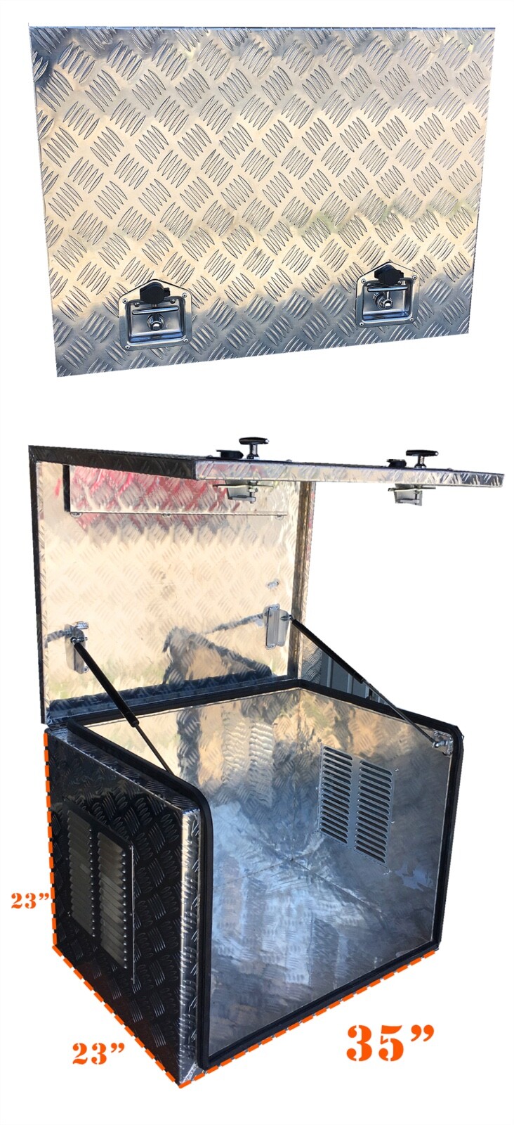 DIAMOND PLATE 35" L 23"W 23" H Aluminum Generator Tool Box For Honda | eBay