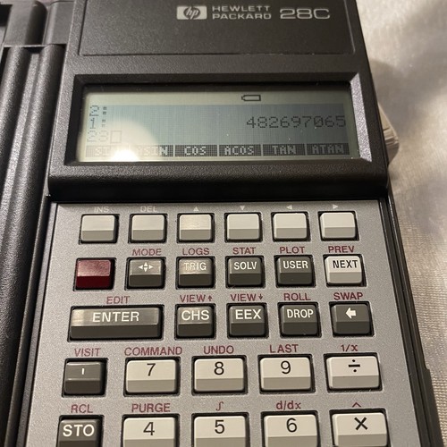 Hewlett Packard HP-28C Scientific Calculator tested w Manual WORKS VTG ...