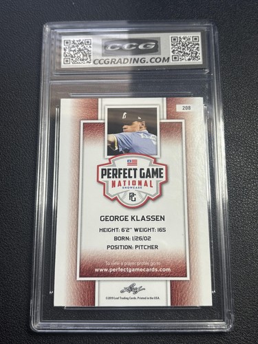 George Klassen 2019 Leaf Perfect Game CCG 10 | eBay