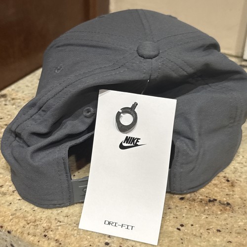Nike Dri Fit Rise Club Gray White Swoosh Cap Hat Unisex M/L Adult ...