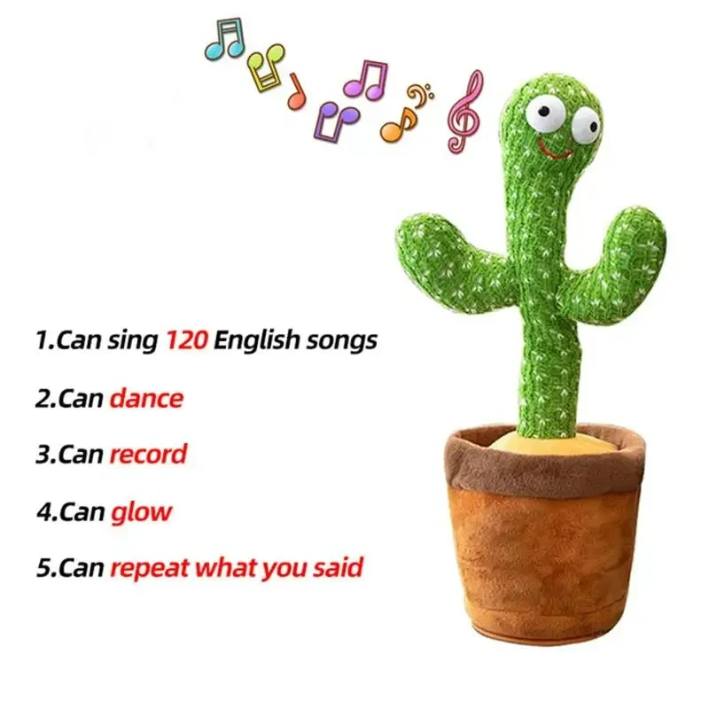 Dancing Cactus Toy – Talking, Singing, Wriggling Plush with Sound ...