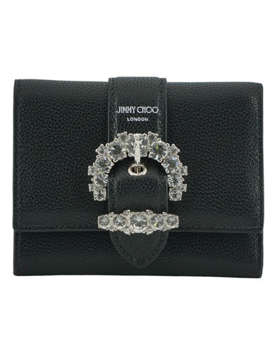 Jimmy Choo Cuero Negro Tarjetero Mujer Cartera Auténtico | eBay