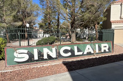 1940s Vintage Sinclair Gas Station 24 Foot 3 Piece Porcelain Sign Rare ...