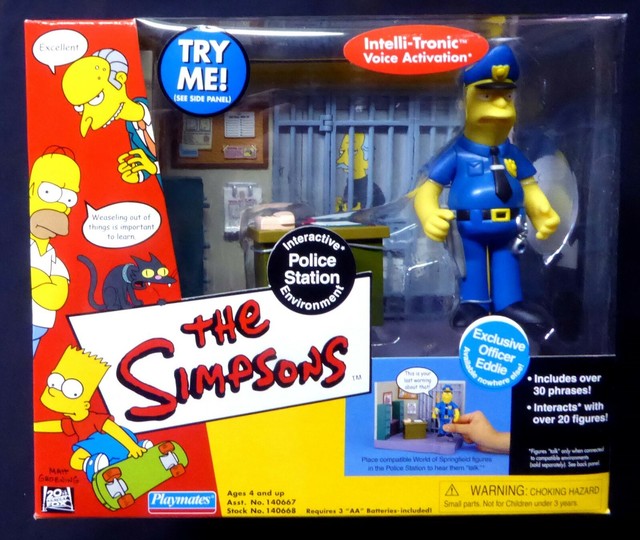 The Simpsons Police Station & Officer Eddie Interactive Box Set TV ...