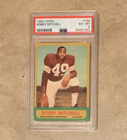 1963 Topps Bobby Mitchell #159 Washington Redskins Graded PSA 6 EX-MT ...