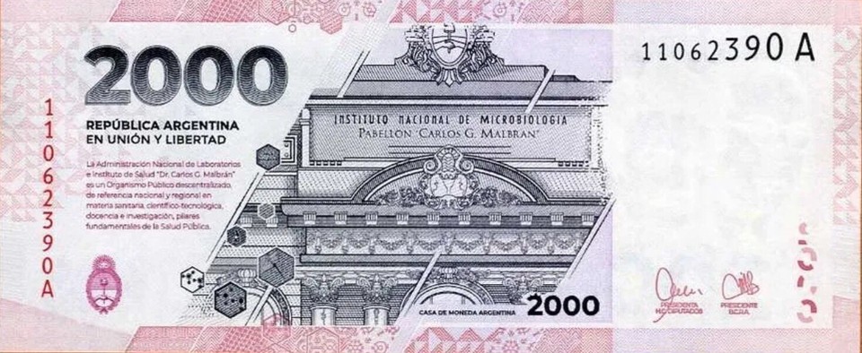 New Banknote 2023 Argentina 2000 Pesos. 2k Argentine Peso Circulated ...