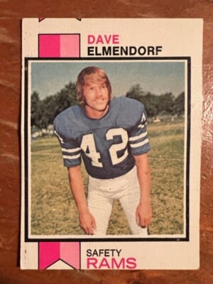 QTY: 1973 Topps Football Dave Elmendorf ( Los Angeles Rams ) #365 | eBay