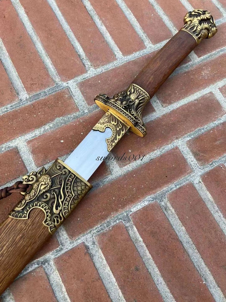 32 IN Chinese Broadsword Qing Dynasty Dao Rosewood Handle Scabbard ...