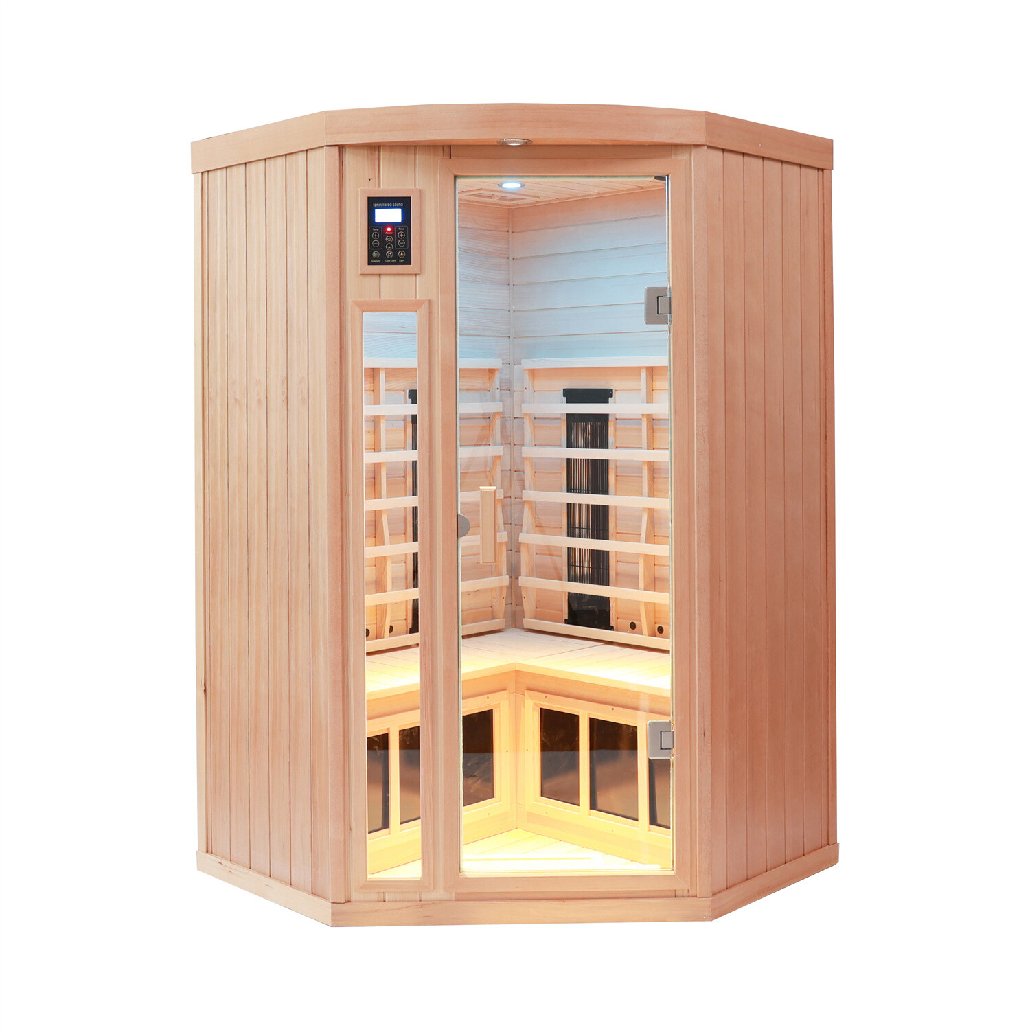 L Shape Far Infrared Sauna Indoor Hemlock Saunas for 2-3Persons Home ...