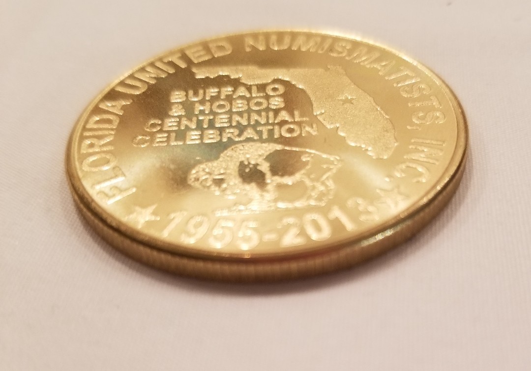 ORLANDO FLORIDA FUN TIME NUMISMATISTS COIN SHOW MEDAL TOKEN 2013 ORANGE ...