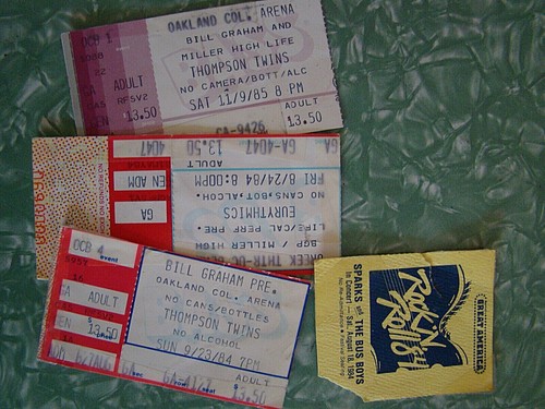 Thompson Twins, Eurythmics, Sparks & the Bus Boys Concert Ticket Stubs ...