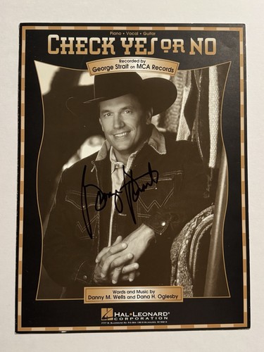 GEORGE STRAIT SIGNED 9x12 CHECK YES OR NO SONG BOOK COUNTRY SINGER BAS ...