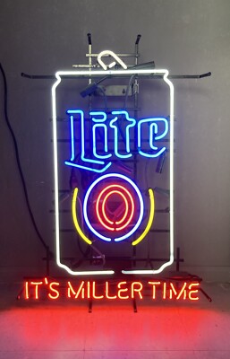 PICK UP ONLY! Miller Lite Time Retro Beer Bar Neon Light Bar Sign ...