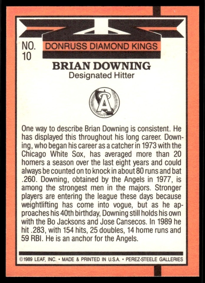 1990 Donruss Brian Downing California Angels #10 | eBay