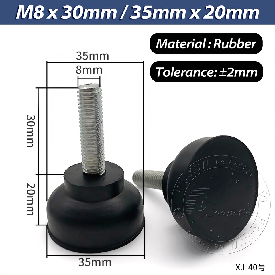 M6 M8 M10 Rubber Adjustable Feet Screw Leveling Table Foot Machine ...