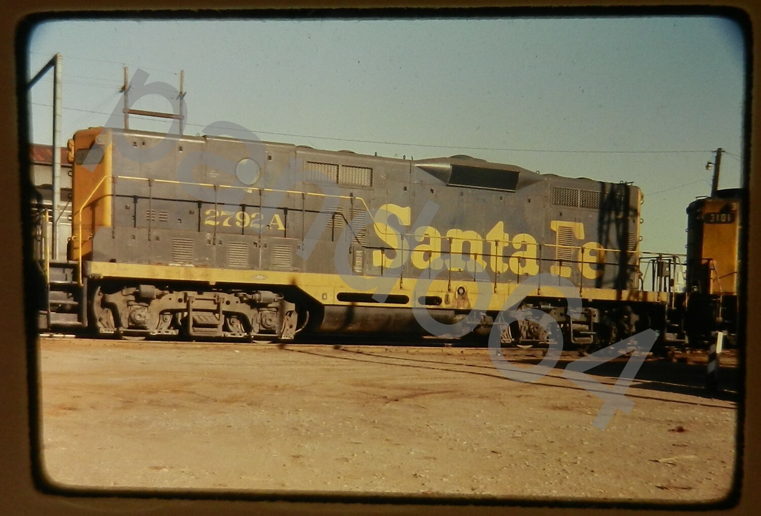 RR Train Slide ATSF Santa Fe #2792-A EMD GP7B DIESEL LOCOMOTIVE ~ HB19 ...
