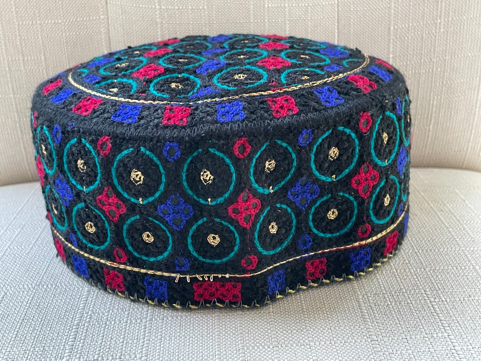 Handmade Sindhi Hat Multi Color Embroidery Cap Topi Hat Front Cut ...