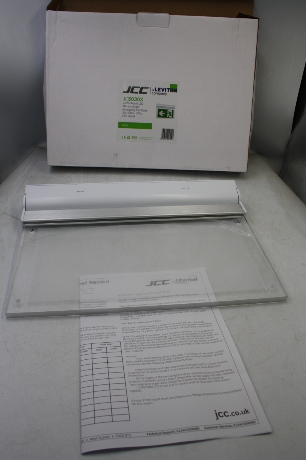 JCC Lighting JC50302 Exit Blade White Polycarbonate Wall Mounted LED ...