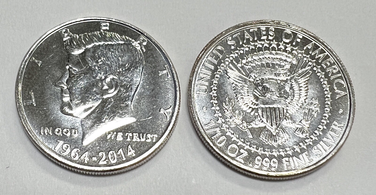 1964-2014 50th Anniversary John F. Kennedy Coin 1/10oz Fine Silver ...