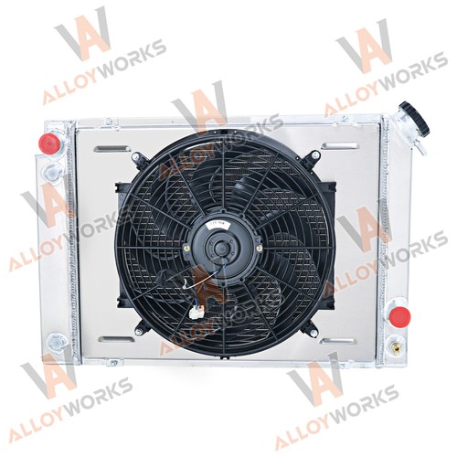 4 Row Aluminum Radiator Shroud Fan For 1984-1988 Pontiac Fiero 2.8L 2 ...
