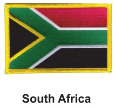 SOUTH AFRICA FLAG EMBROIDERED PATCH - IRON-ON - NEW 2.5 x 3.5" FREE ...