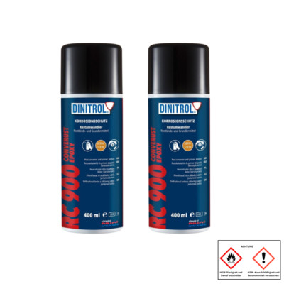 Dinitrol RC900 Rost-Umwandler & Grundierung 2 x 400 ml Aerosol mit 600 ...