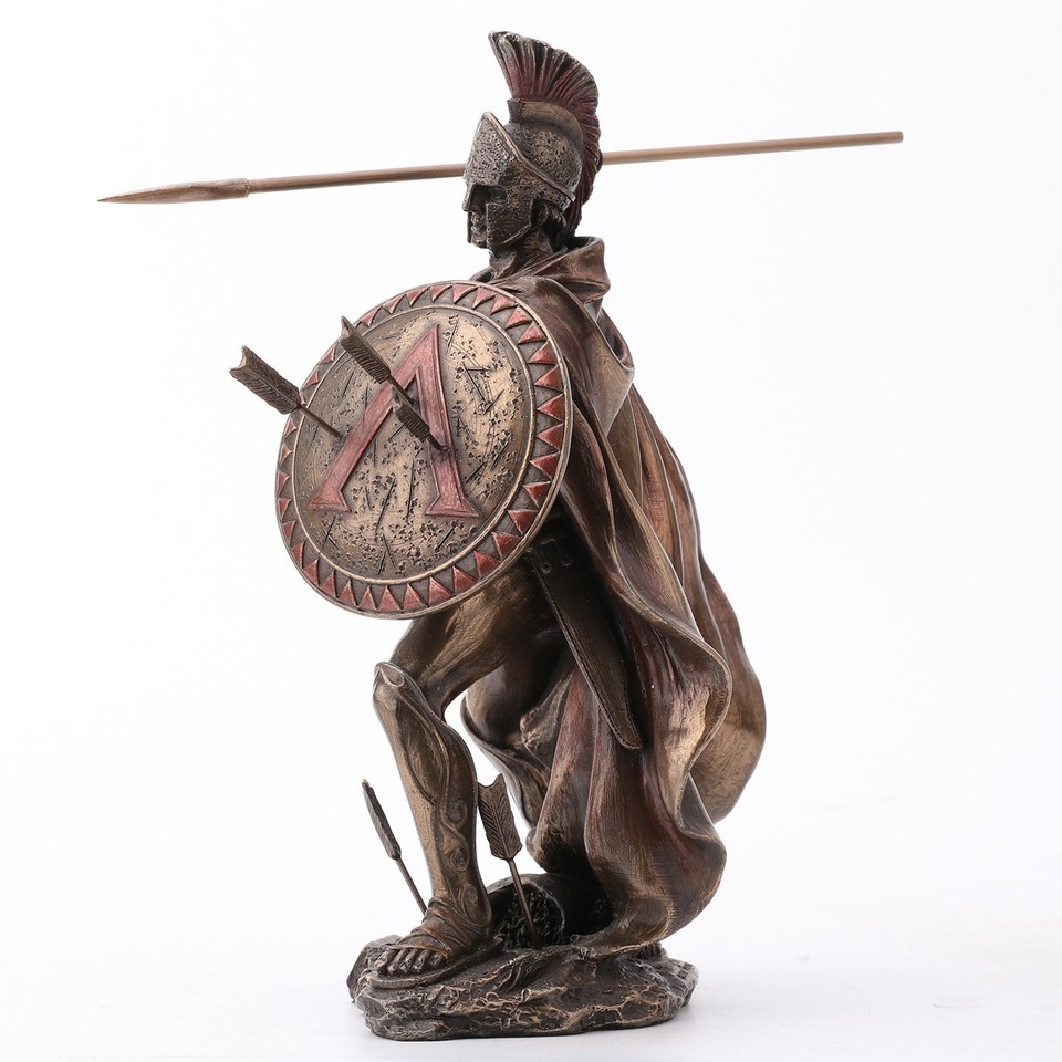 Veronese Design King Leonidas Spartan Warrior Statue – Cold Cast Bronze ...