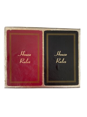 PLAYING CARD "HOUSE RULES" 2 decks in gold box NEW SEALED VINTAGE US | eBay